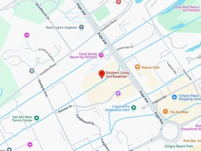 16. southern coney and breakfast map