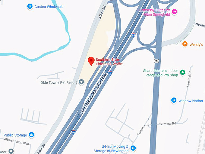 16. southern style chicken & waffle map