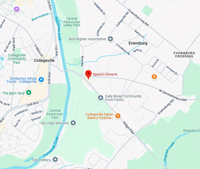 16. speck's drive in map