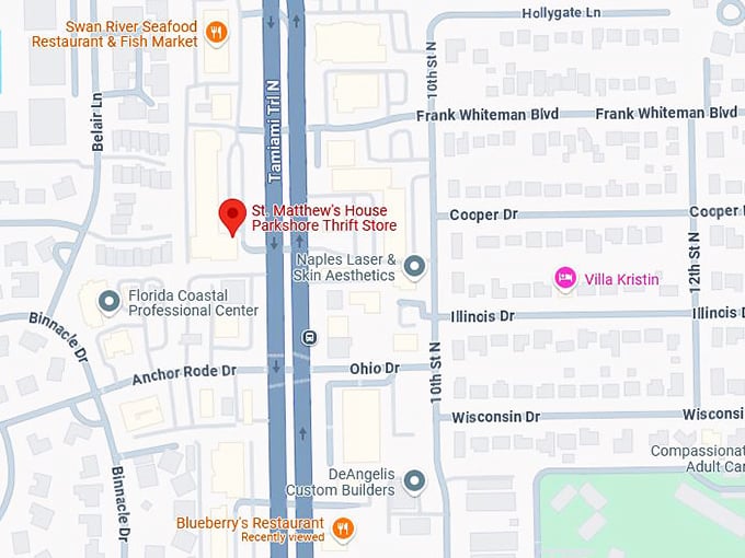 16. st. matthew's house parkshore thrift store map