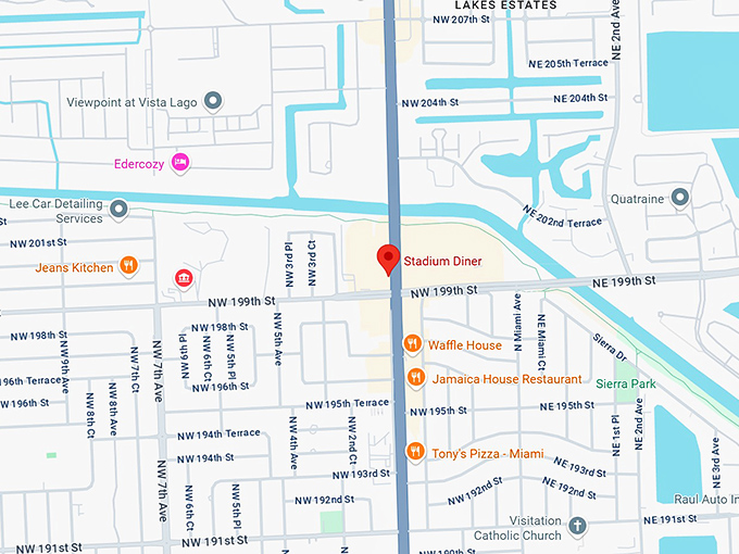 16. stadium diner map