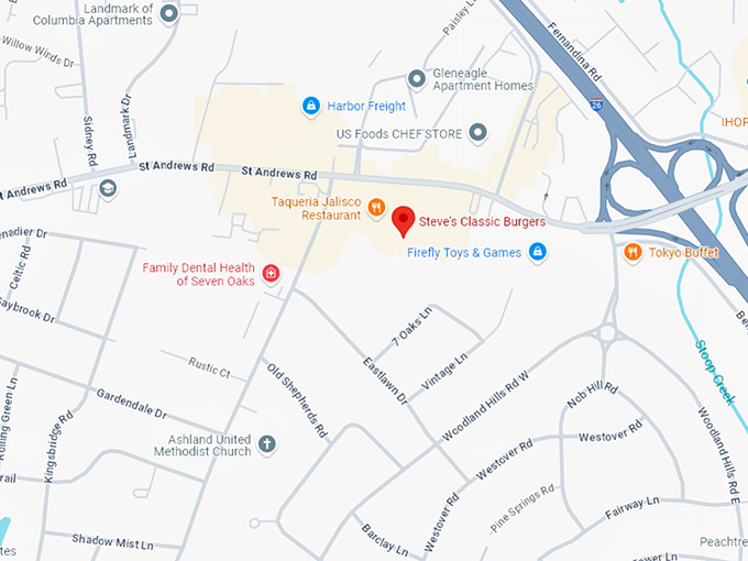 16. steve's classic burgers map