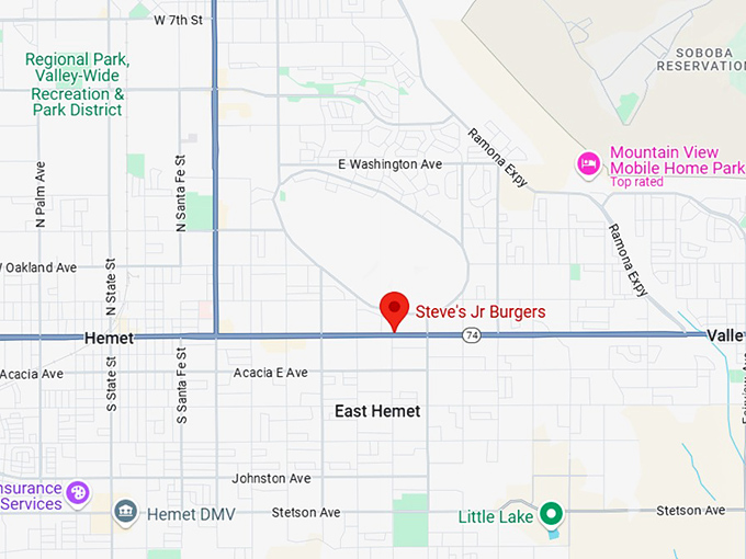 steve's jr burgers map