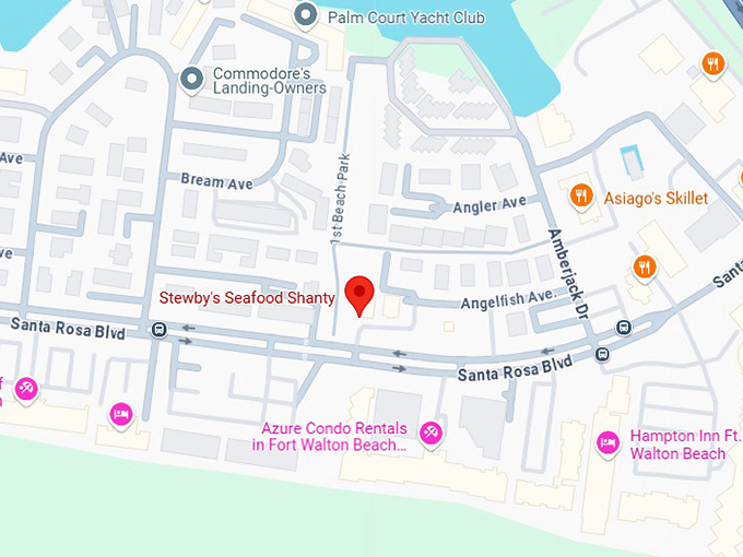 16. stewby’s seafood shanty (235 santa rosa blvd) map