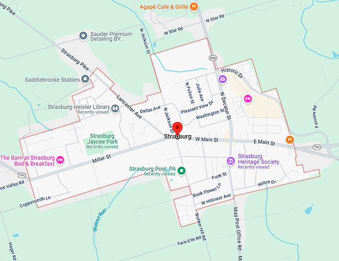 16. strasburg, pa map