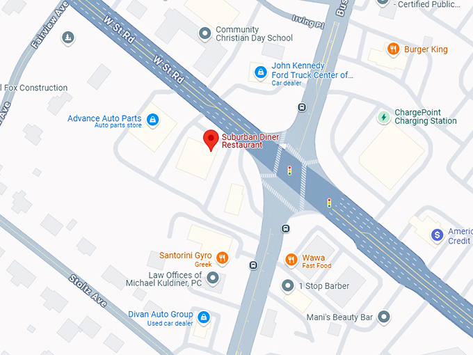 16. suburban diner restaurant map