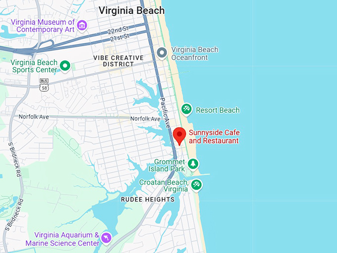 16. sunnyside cafe and restaurant map