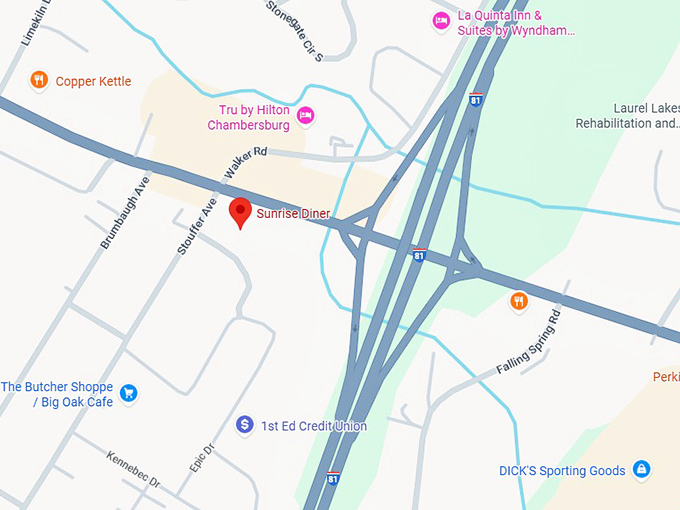 16. sunrise diner map