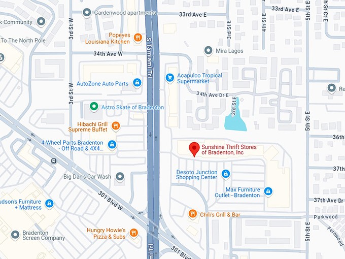 16. sunshine thrift store map