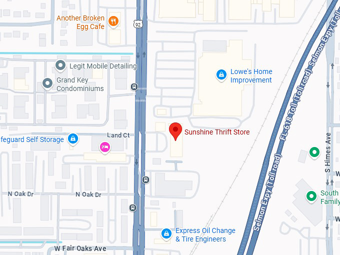 sunshine thrift store map