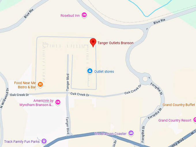 tanger outlets branson map