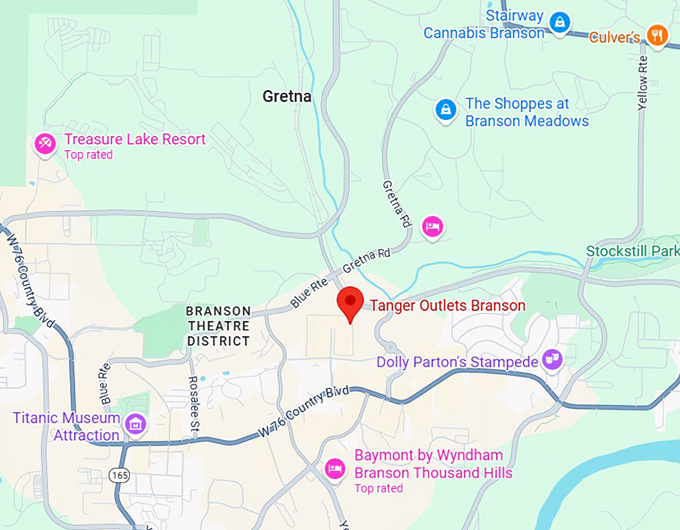 16. tanger outlets branson map