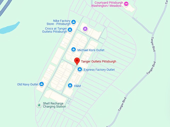 16. tanger outlets pittsburgh map