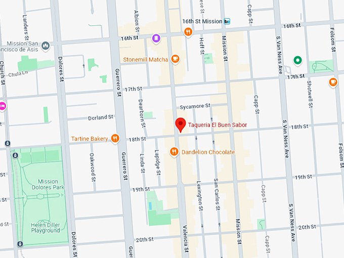 16. taqueria el buen sabor map