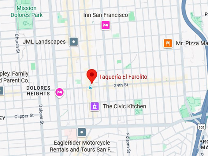 16. taquer&iacute;a el farolito (2779 mission st) map