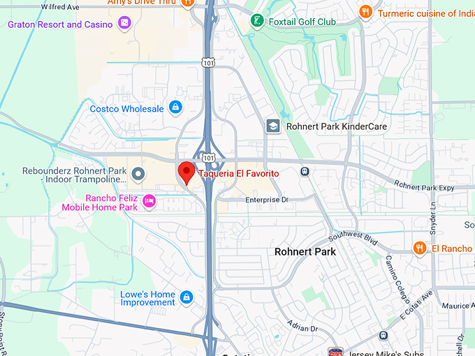 16. taqueria el favorito map