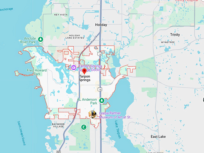 tarpon springs map