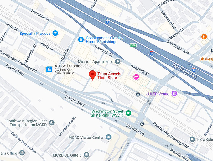 16. team amvets thrift store (3441 sutherland st #2031) map