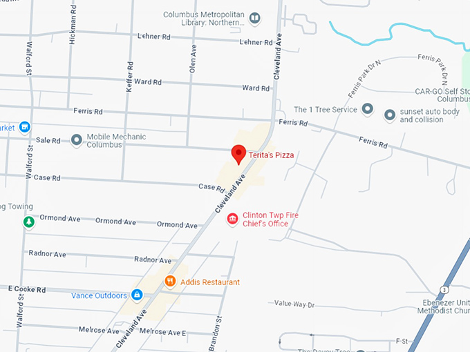 16. terita's pizza map