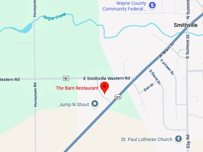 16. the barn restaurant map