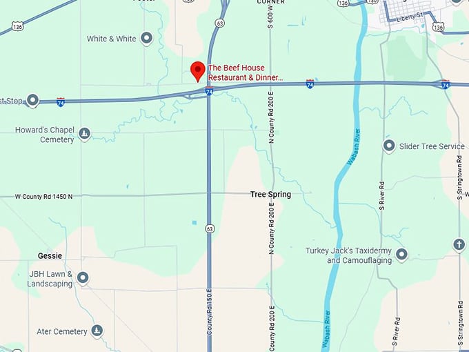 16. the beef house restaurant & dinner theatre map