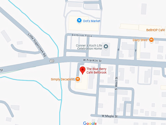 16. the blue berry cafe bellbrook map