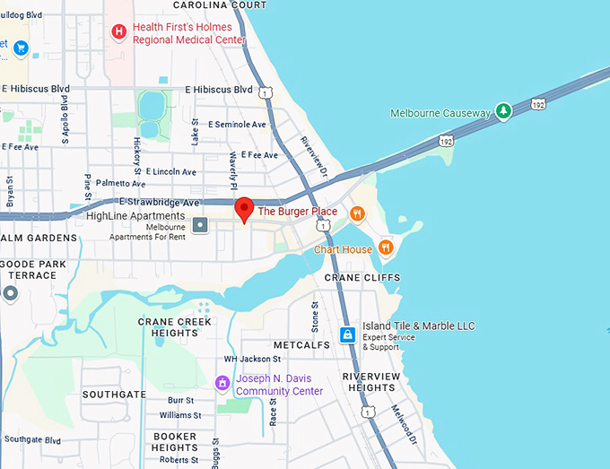 16. the burger place map