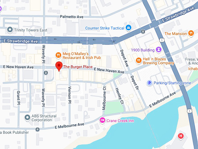 16. the burger place map