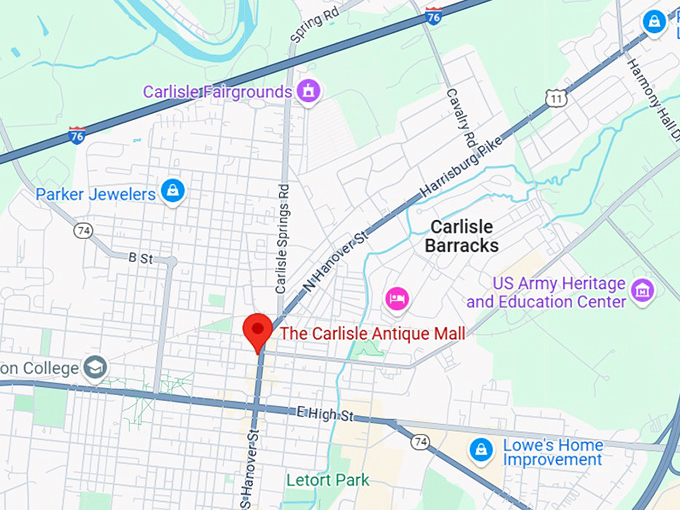 16. the carlisle antique mall map