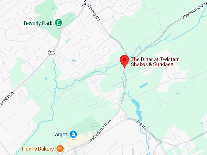 16. the diner at twisters shakes & sundaes map