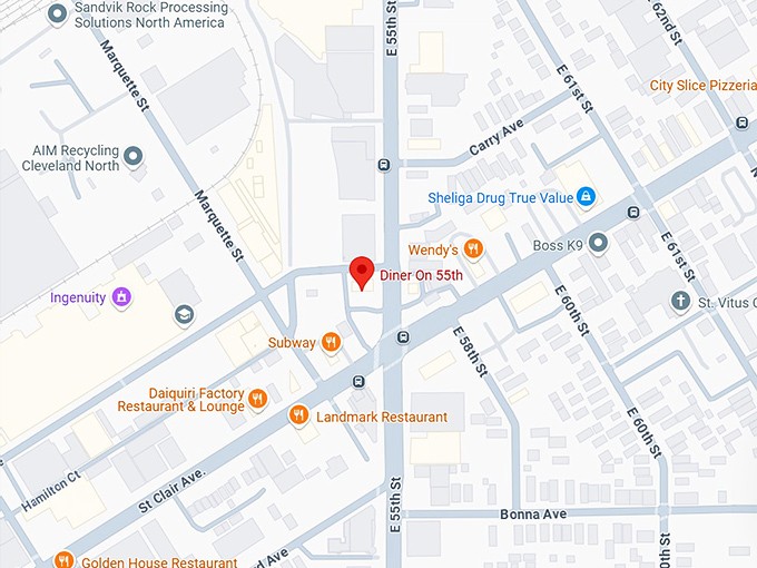 16. the diner on 55th map