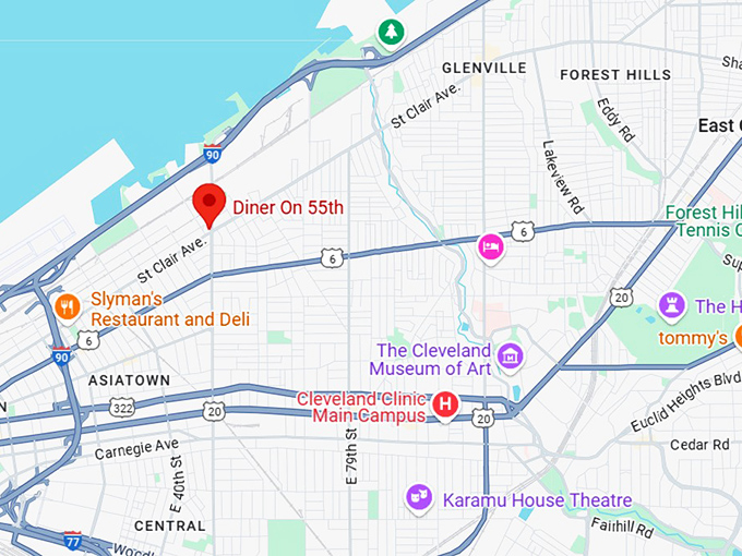 16. the diner on 55th map