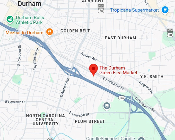 16. the durham green flea market map