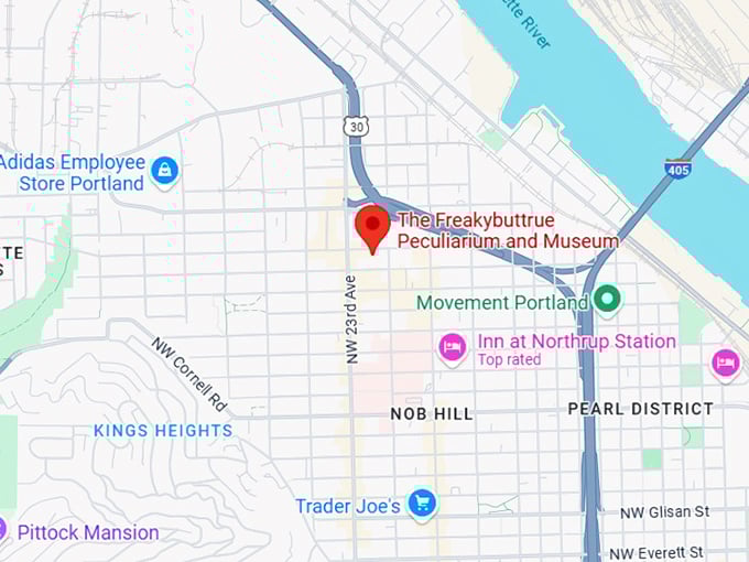 16. the freakybuttrue peculiarium and museum map