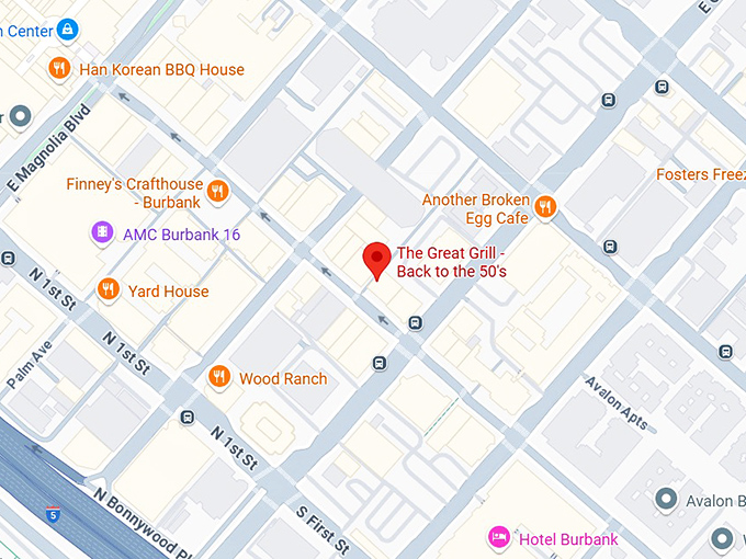 16. the great grill back to the 50's map