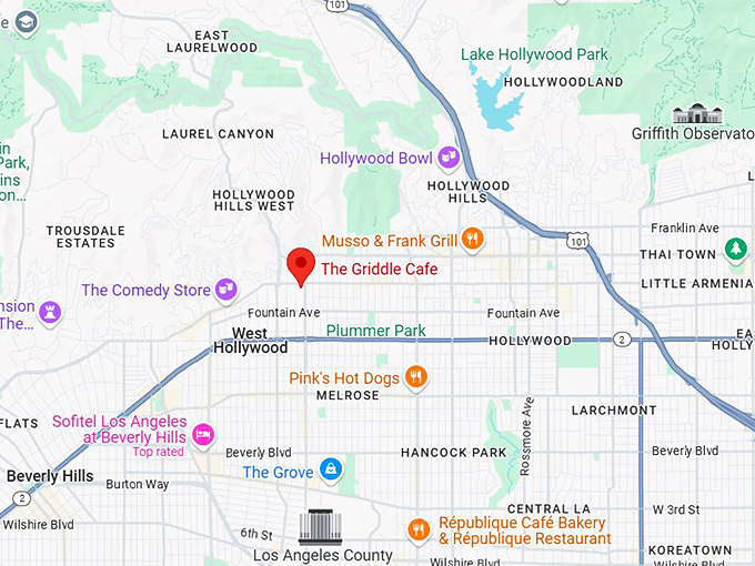 16. the griddle cafe map