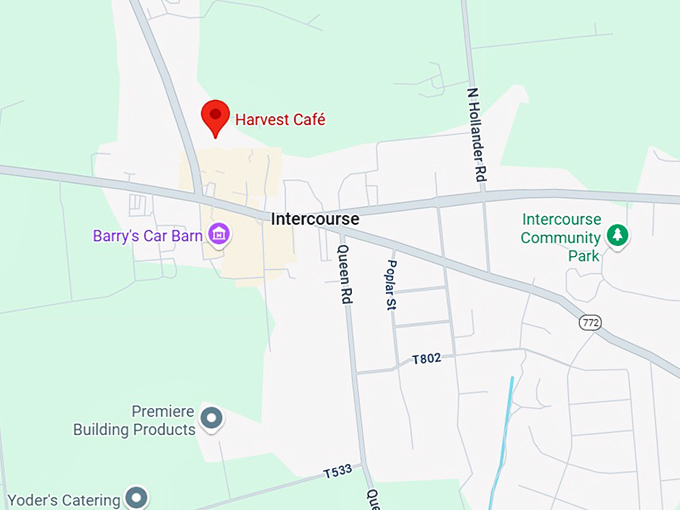 16. the harvest cafe at kitchen kettle village map