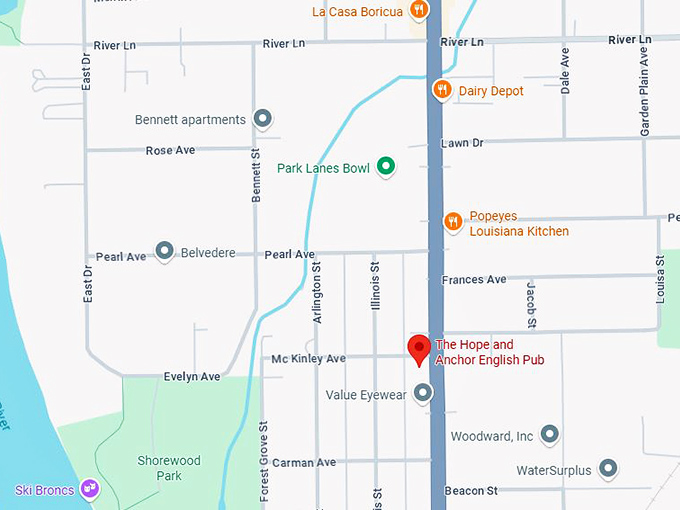 the hope and anchor english pub map