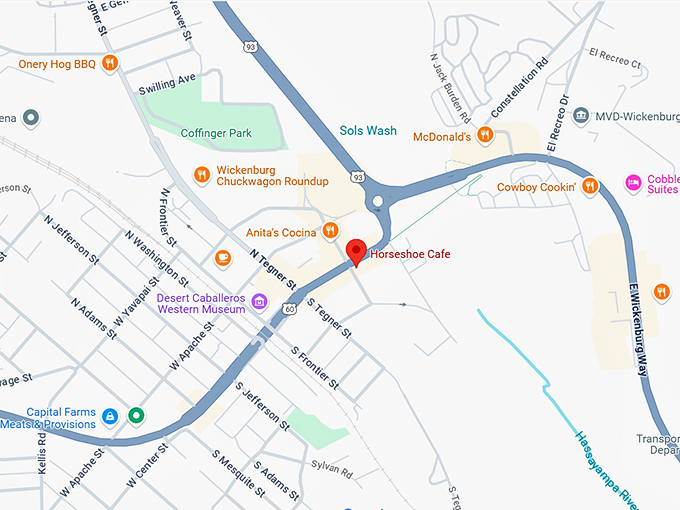 the horseshoe cafe map