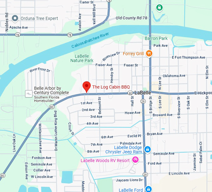 16. the log cabin bbq map