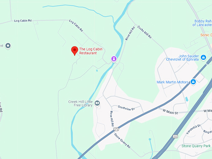 16. the log cabin restaurant map