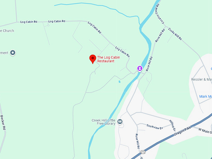 the log cabin restaurant map