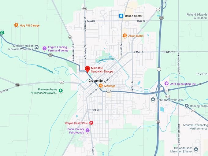 16. the maid rite sandwich shoppe map