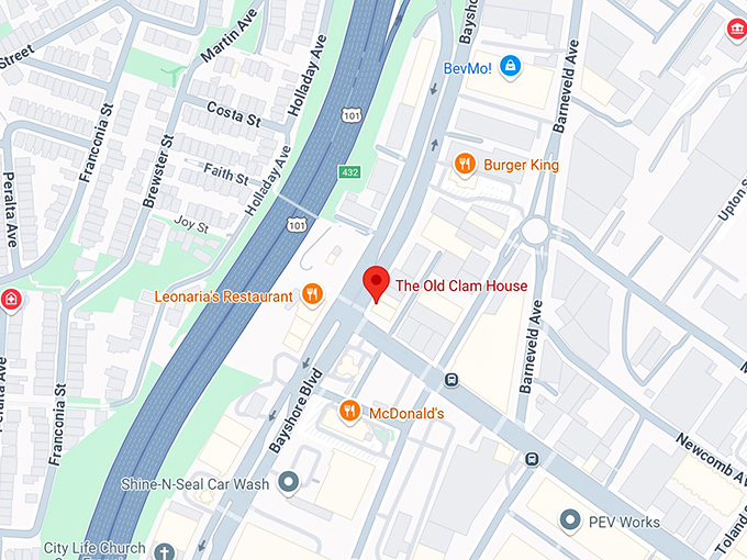 16. the old clam house map