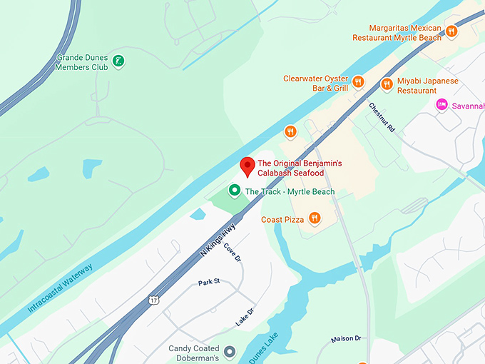 16. the original benjamin's calabash seafood map