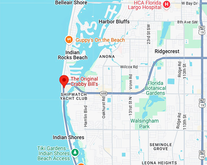 16. the original crabby bill's map