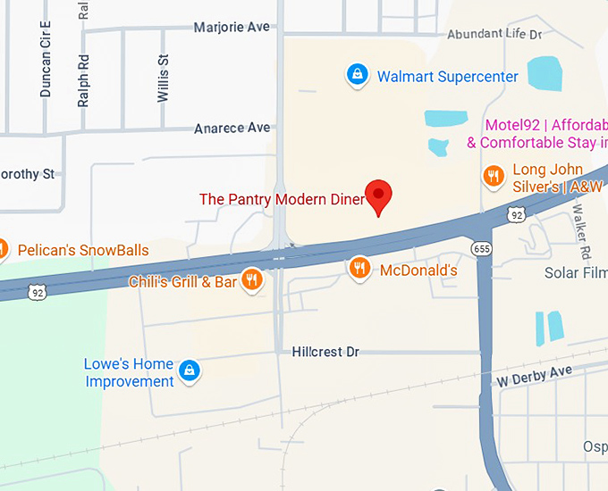 16. the pantry modern diner map