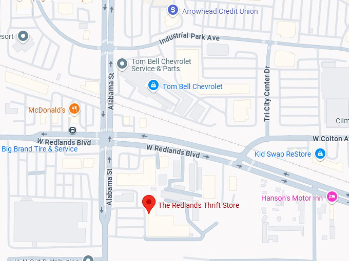 16. the redlands thrift store map