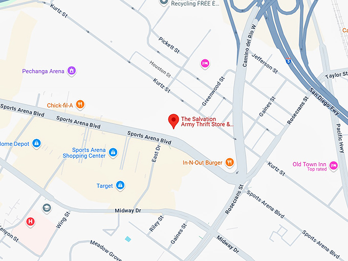 16. the salvation army thrift store & donation center (3240 sports arena blvd) map