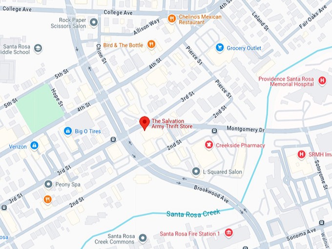 the salvation army thrift store map